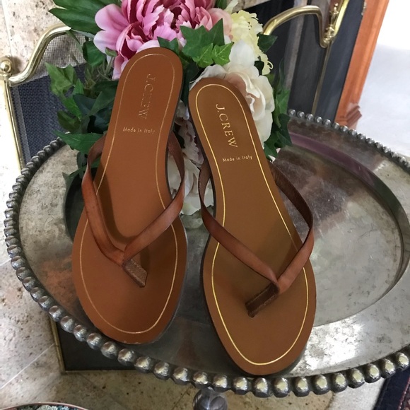 J. Crew | Shoes | J Crew Leather Thong Flip Flop Sandals 6 | Poshmark